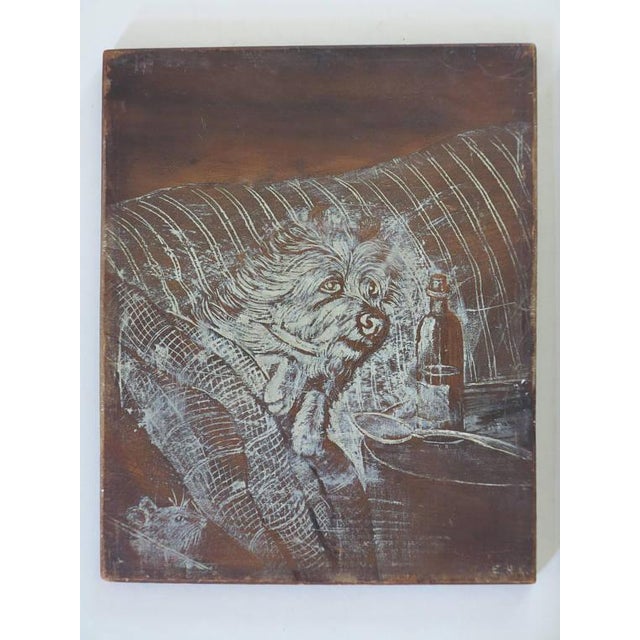 Late 19th Century English Victorian Pyrography Etchings on Charred Wood ...