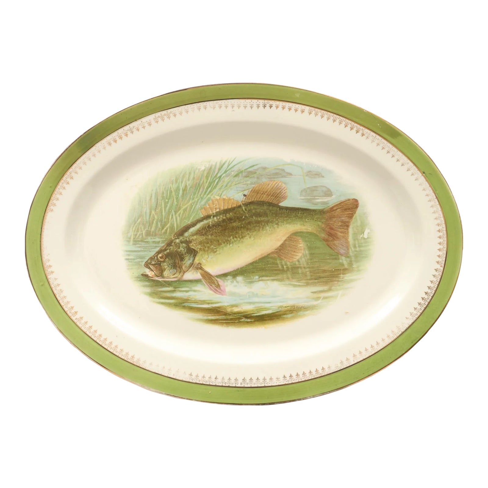 Austrian Ceramic Fish Serving Platter | Chairish