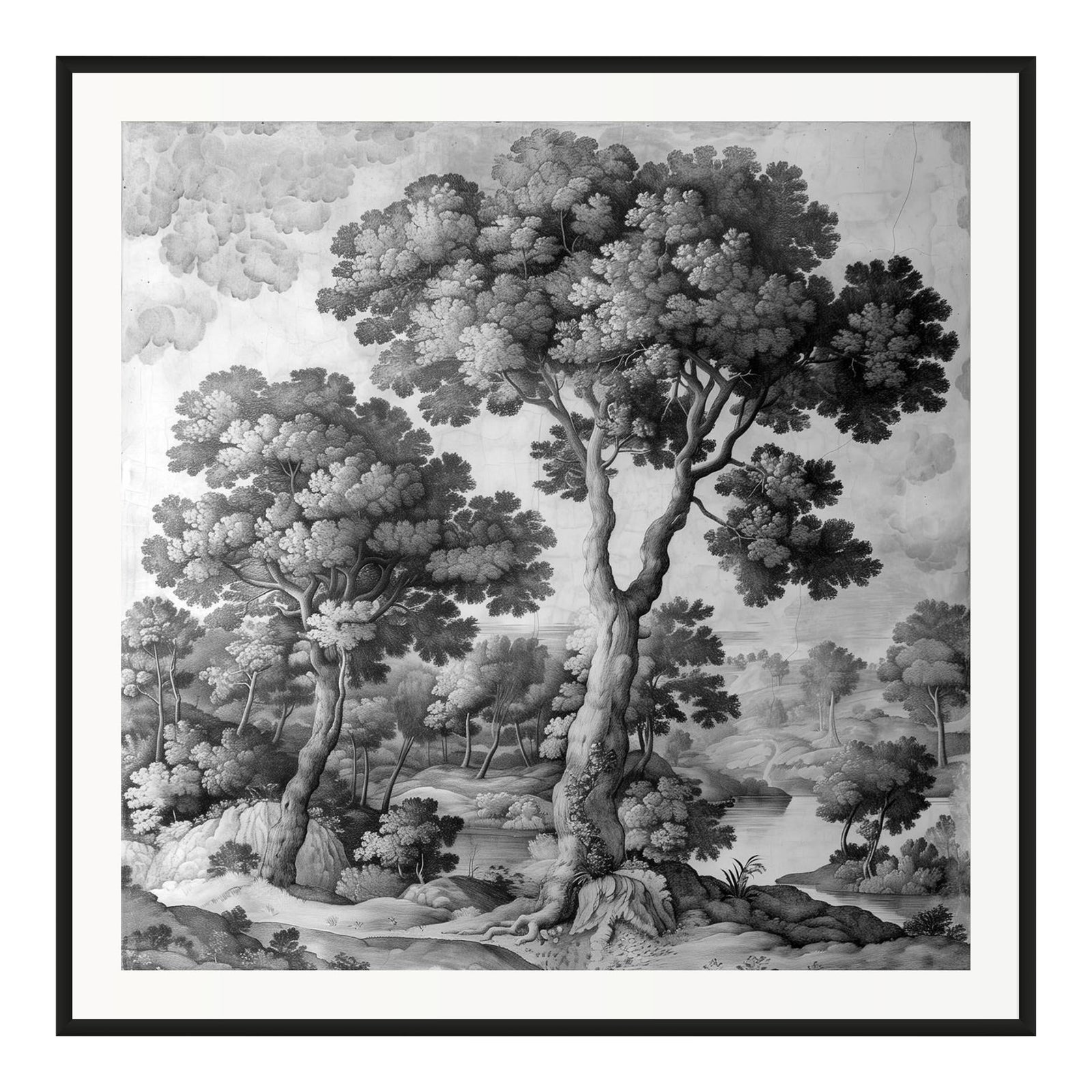 Grisaille Landscape Original Print 16th Century Style | Chairish