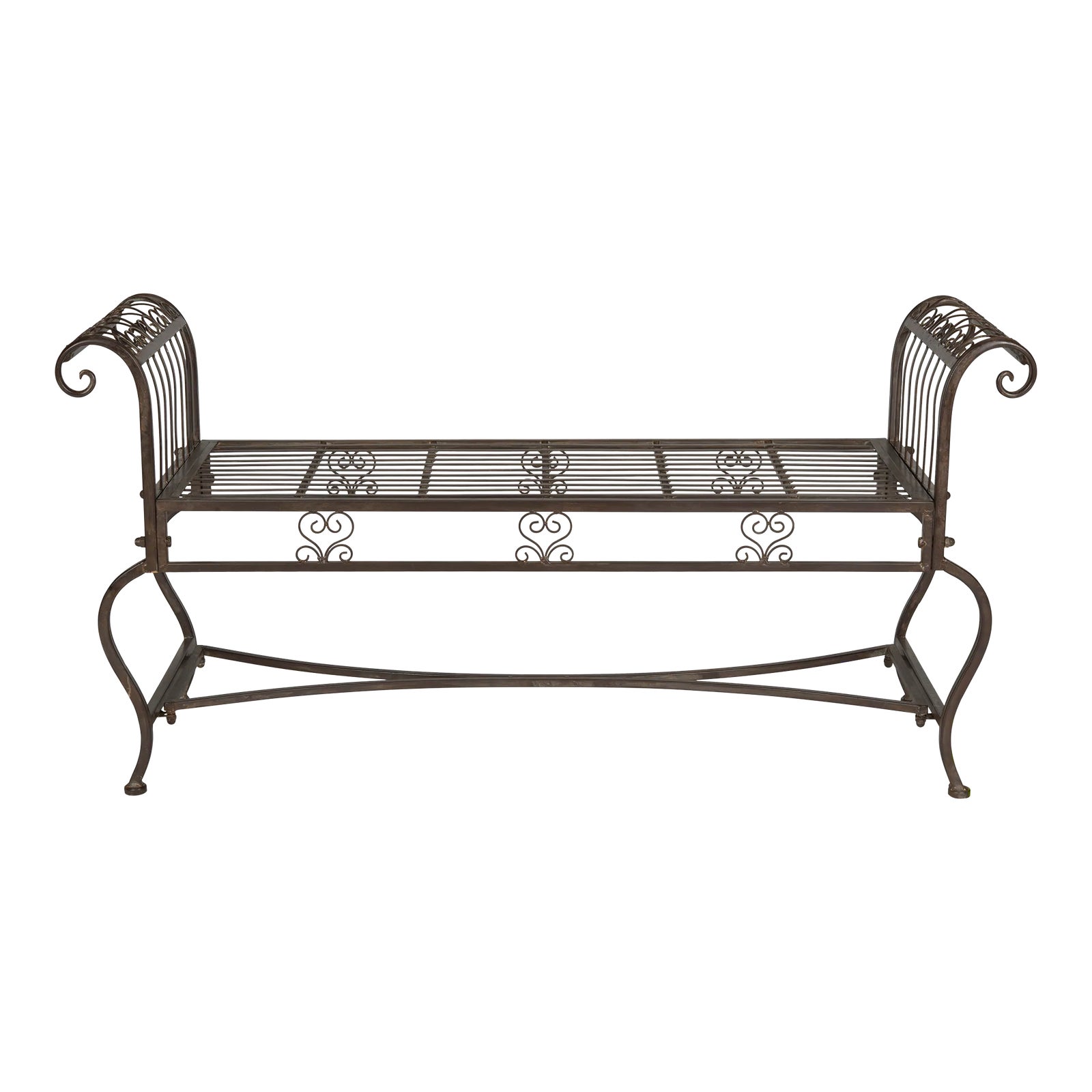 Clark Garden Bench in Rustic Brown | Chairish