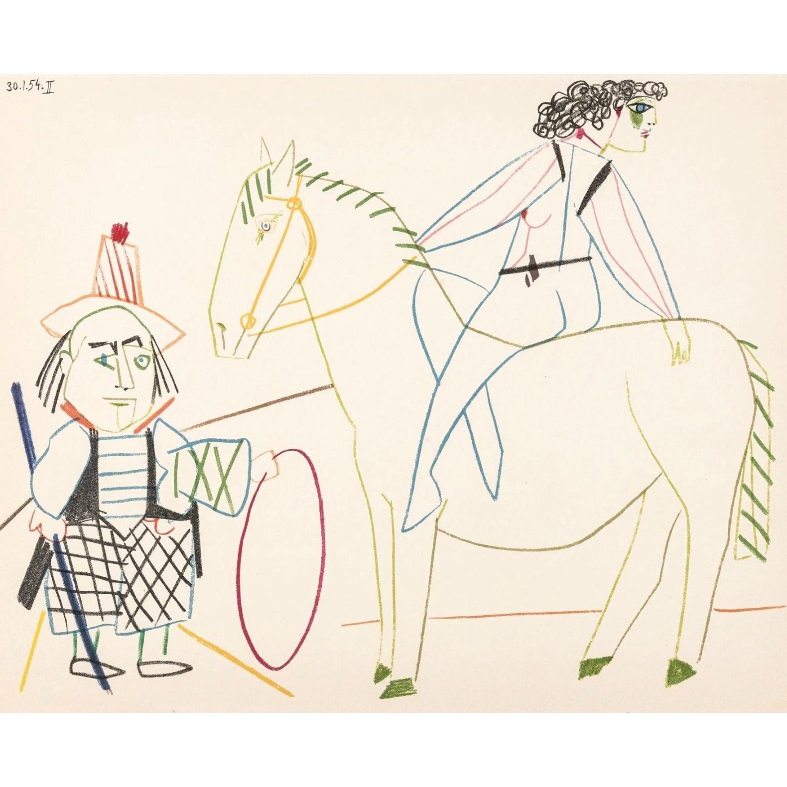 Pablo Picasso, Composition, Picasso and the Human Comedy, 1954 | Chairish