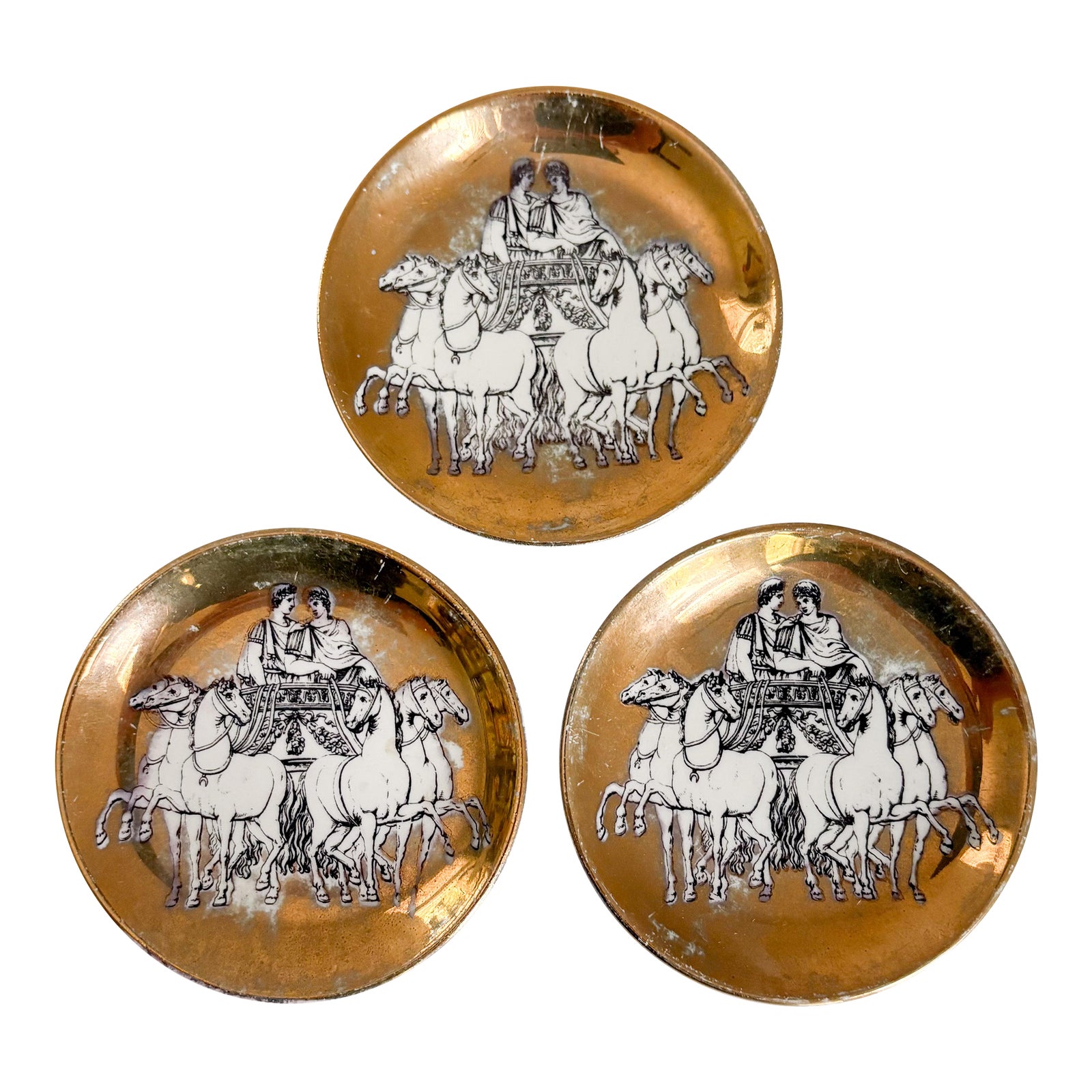 1960s Fornasetti 'Romulus and Remus' Themed Ceramic Coasters- Set of 3 ...