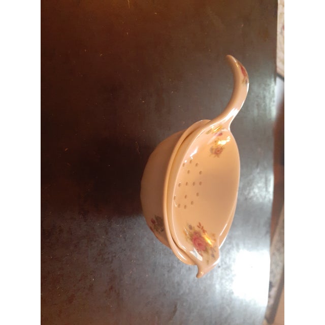 1970s Allyn Nelson China Tea Bag or Lemon Strainer Basket Spoon & Cup ...