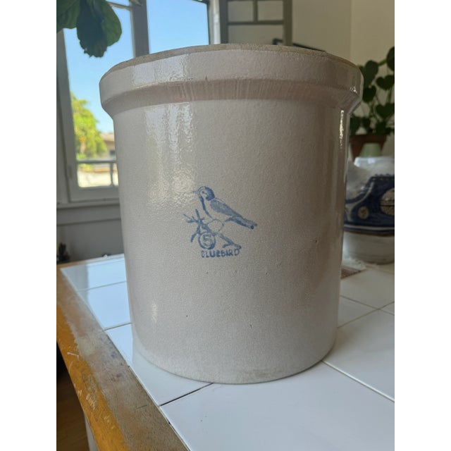 1930s Five Gallon Crock With Blue Bird | Chairish
