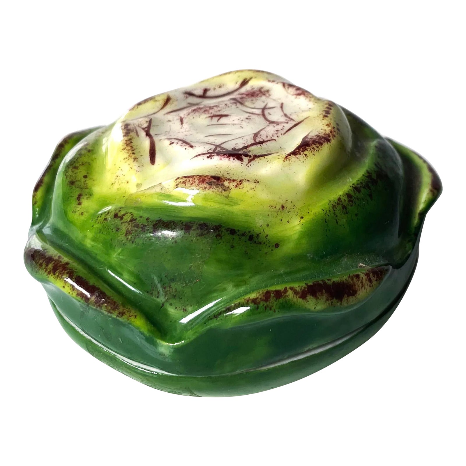 Cabbage Form Limoges Lidded Trinket or Ring Box | Chairish