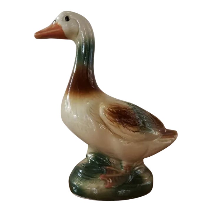 1980s Ceramic Duck Figurine Made in Brazil | Chairish