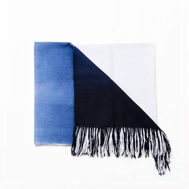 Boho Chic Azure White and Blue Throw | Chairish