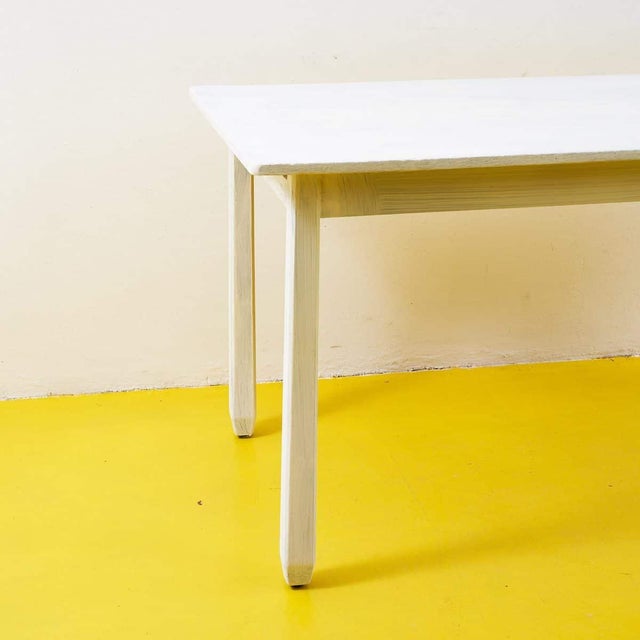 Vintage Table in White Wood | Chairish