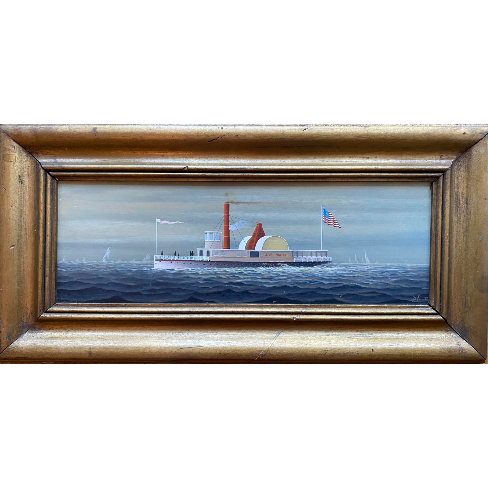 Painting by George Nemethy Sidewheeler Jay Porter | Chairish