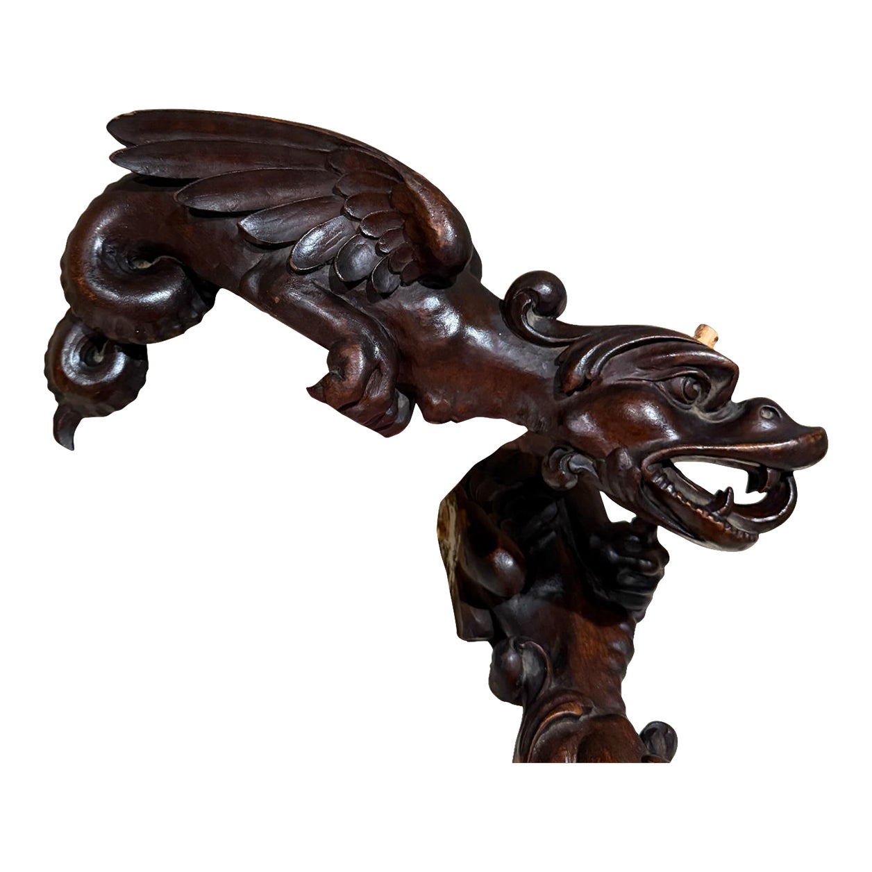 French Wood Corbels Carved Griffin Dragon Gargoyles Figures ...