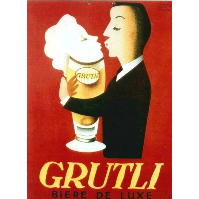 1980 Grutli Biere De Luxe Poster | Chairish