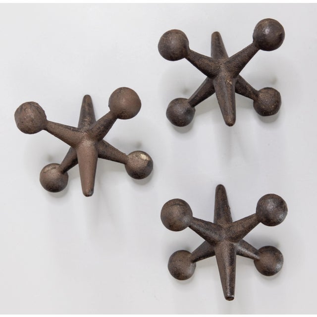 Mid-Century Bill Curry Style Cast Iron Jacks Sculptures- Set of 3 ...