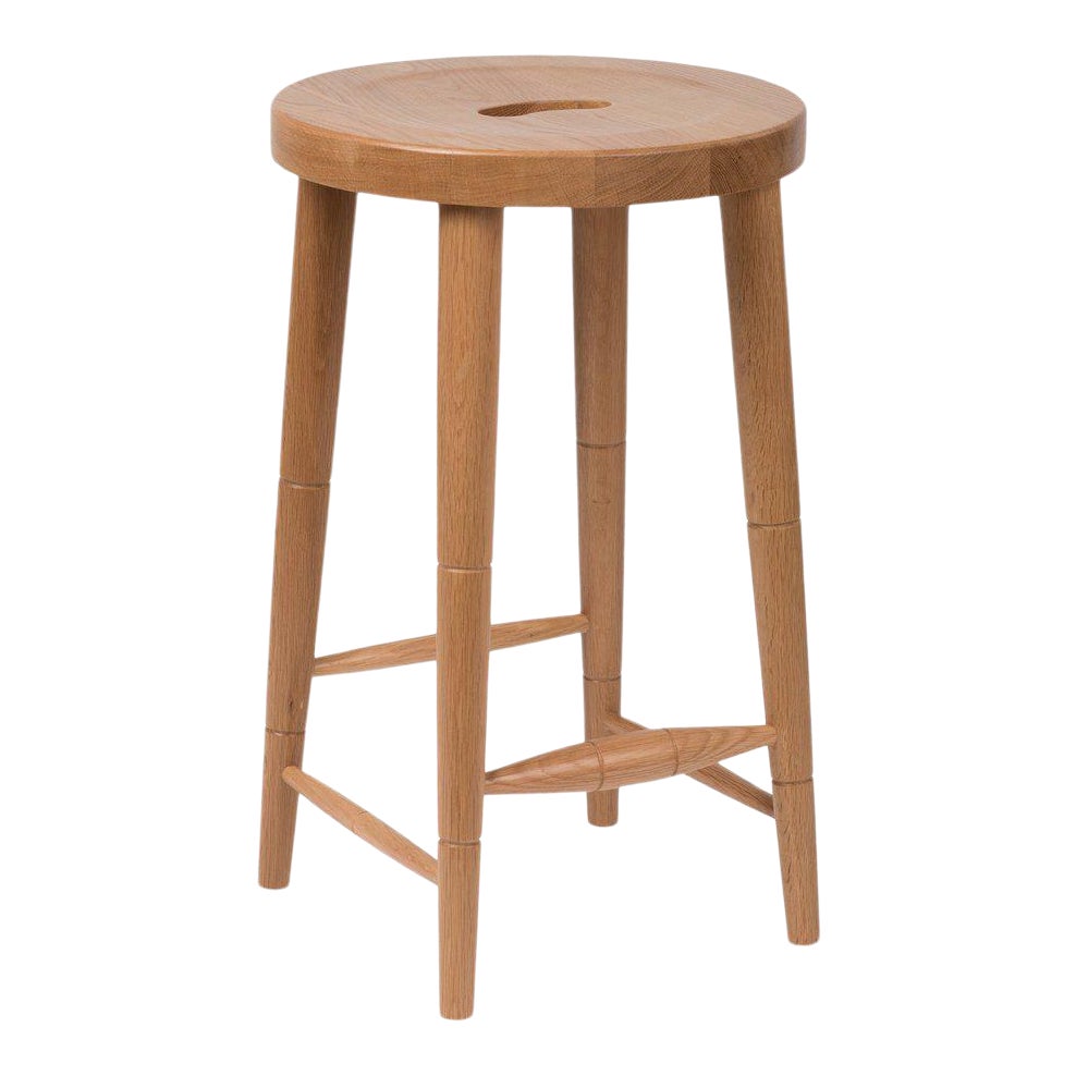 Milkmaid Counter Stool in Natural Oak | Chairish