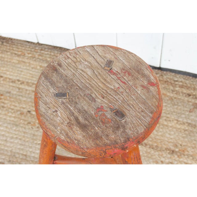 Rustic Farmhouse Asian Stool | Chairish