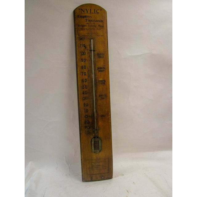 19thc Giant Wooden Advertising Thermometer New York Life Insurance Co ...