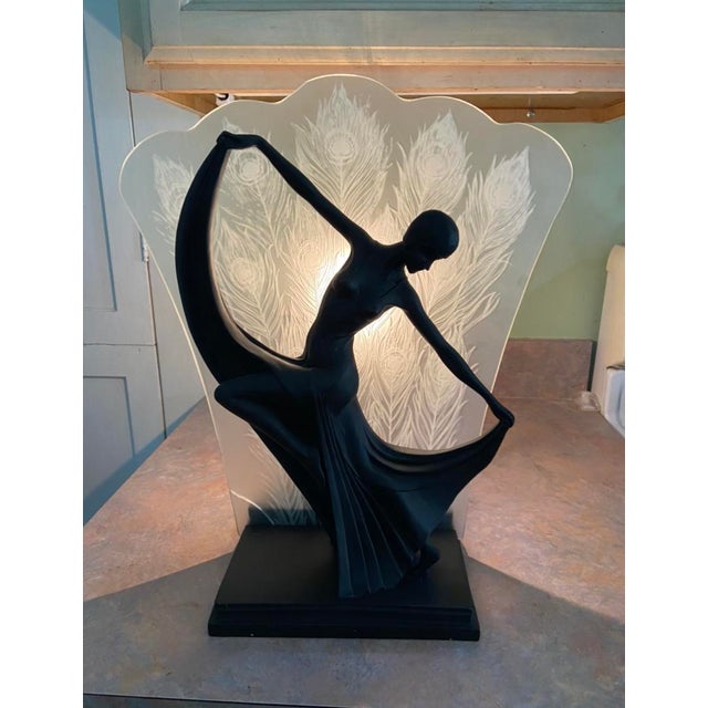 Mid 20th Century French Art Deco Style Dancing Lady Lamp | Chairish