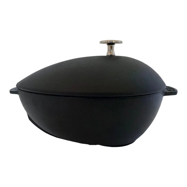 1990s Staub Cast Iron Mussel Pot With Lid and Removable Stainer | Chairish