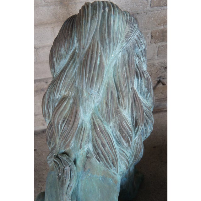 Early 20th Century Monumental Cast Bronze Verdigris Outdoor Lion ...
