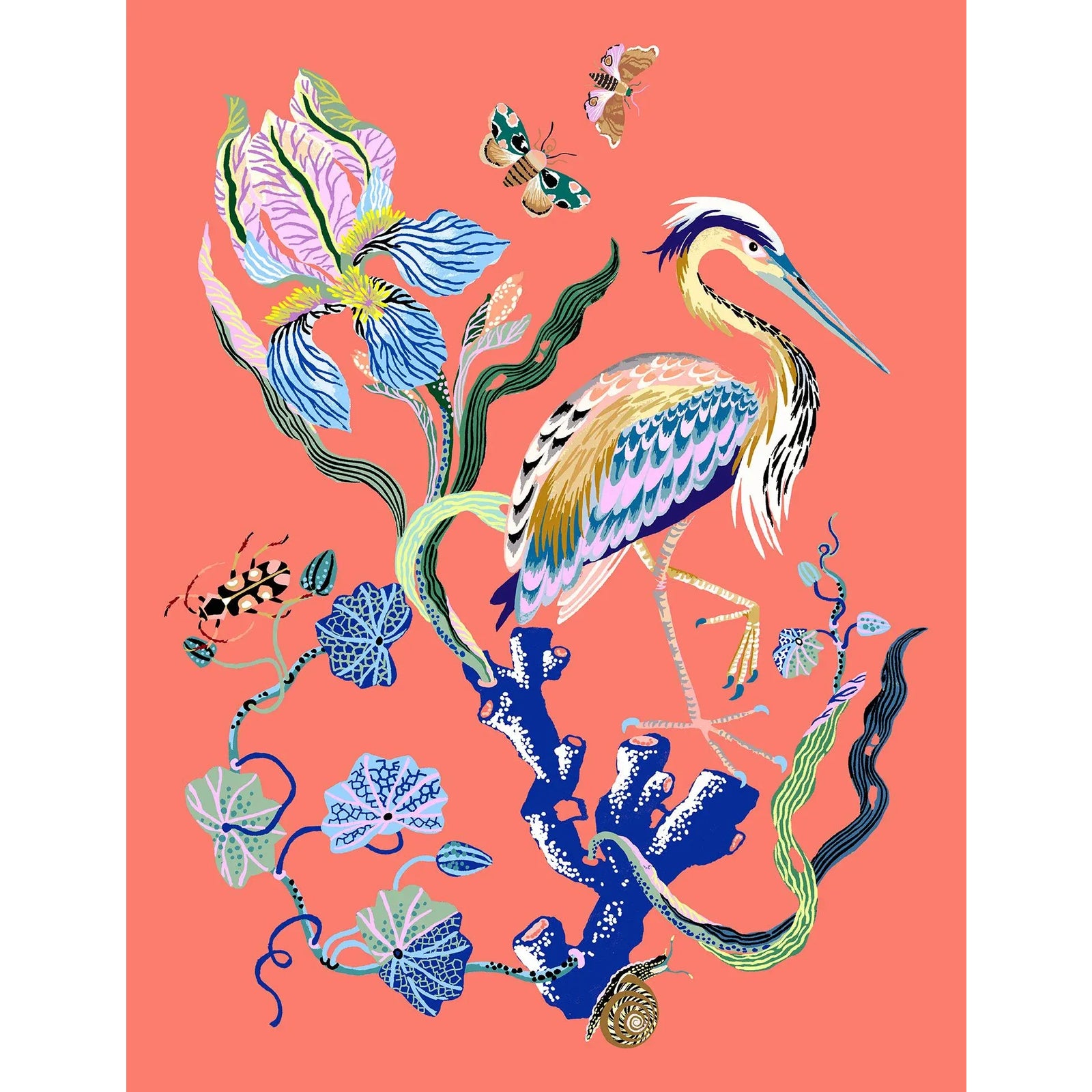 Lytle Beach (Coral) Contemporary Giclee Print by Sarah Gordon | Chairish