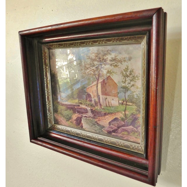 Antique Eastlake Walnut & Ebonized Wood Wall Picture Frame | Chairish