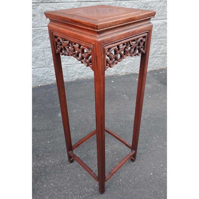 Pair of Chinese Hongmu Stands Pedestals / Plant Stands | Chairish