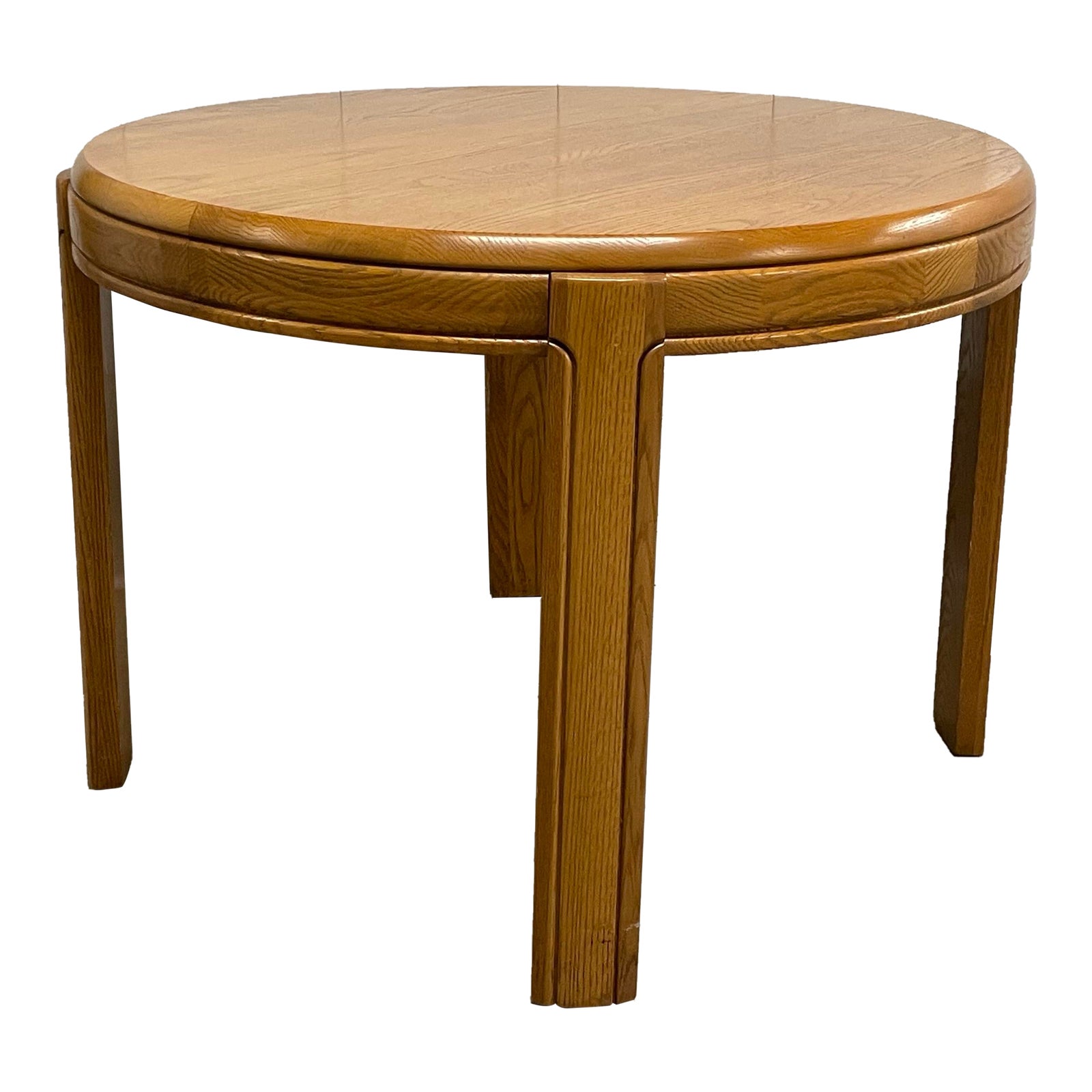 Round Oak Parson Dining Table | Chairish