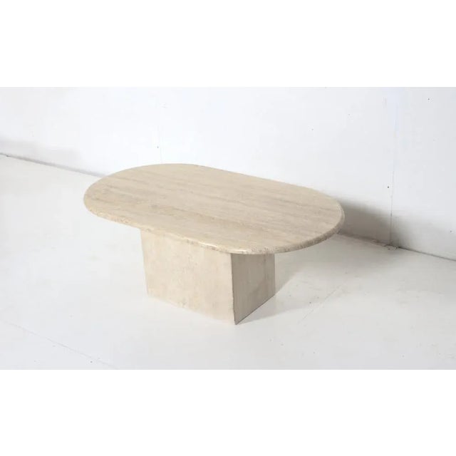 Oval Travertine Coffee Table | Chairish