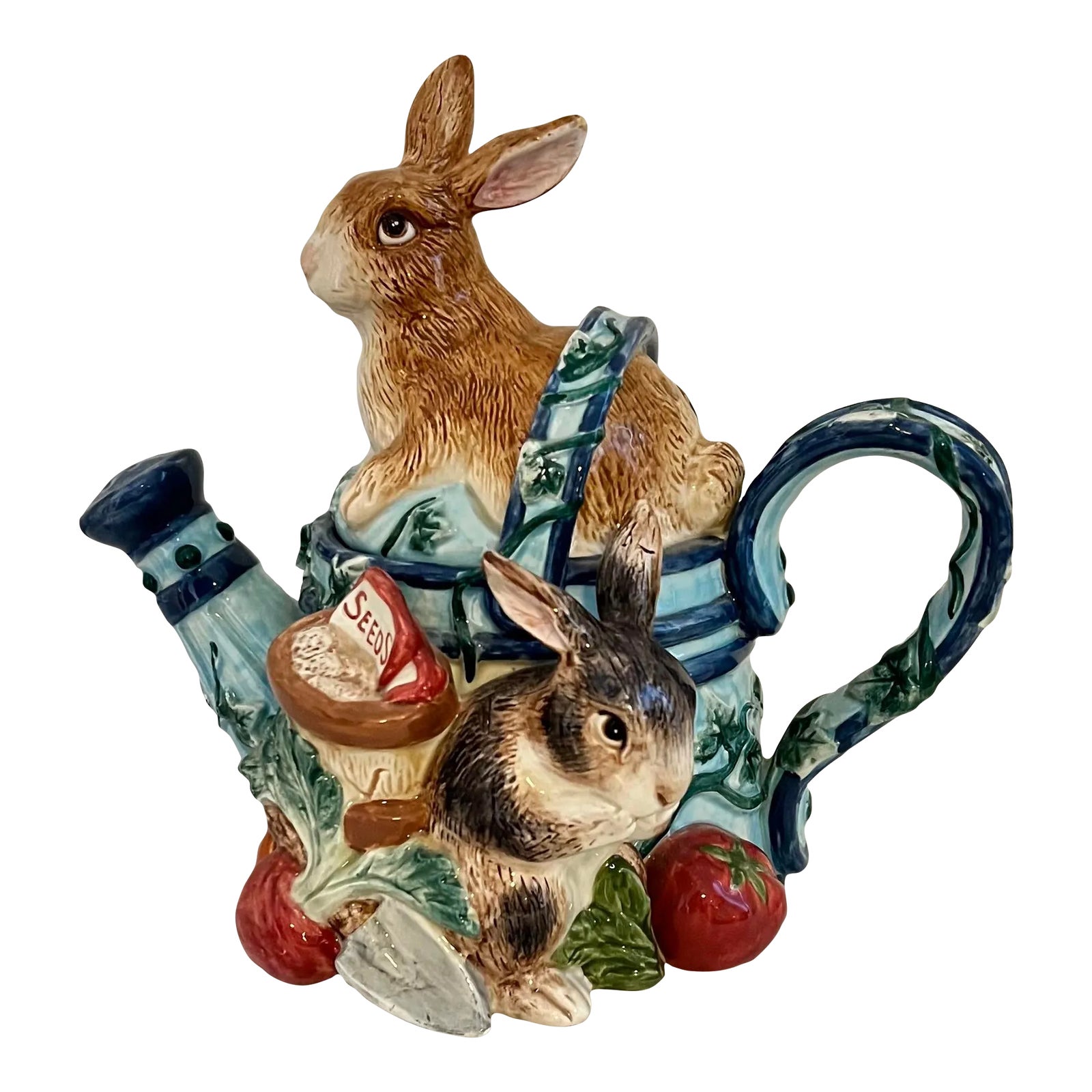 Fitz and Floyd Rabbit Watering Can | Chairish