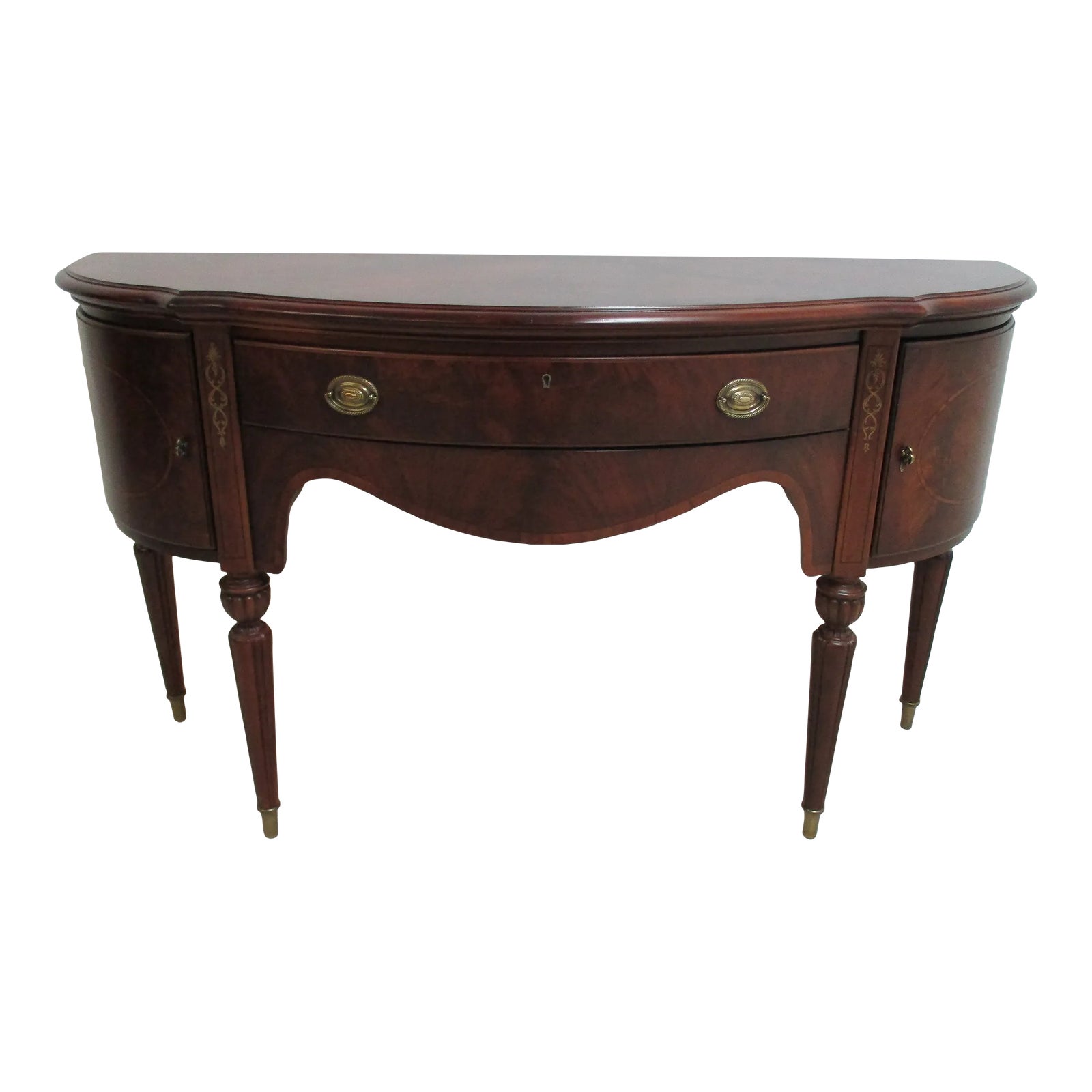 1990s Thomasville Flame Mahogany Sideboard Buffet | Chairish
