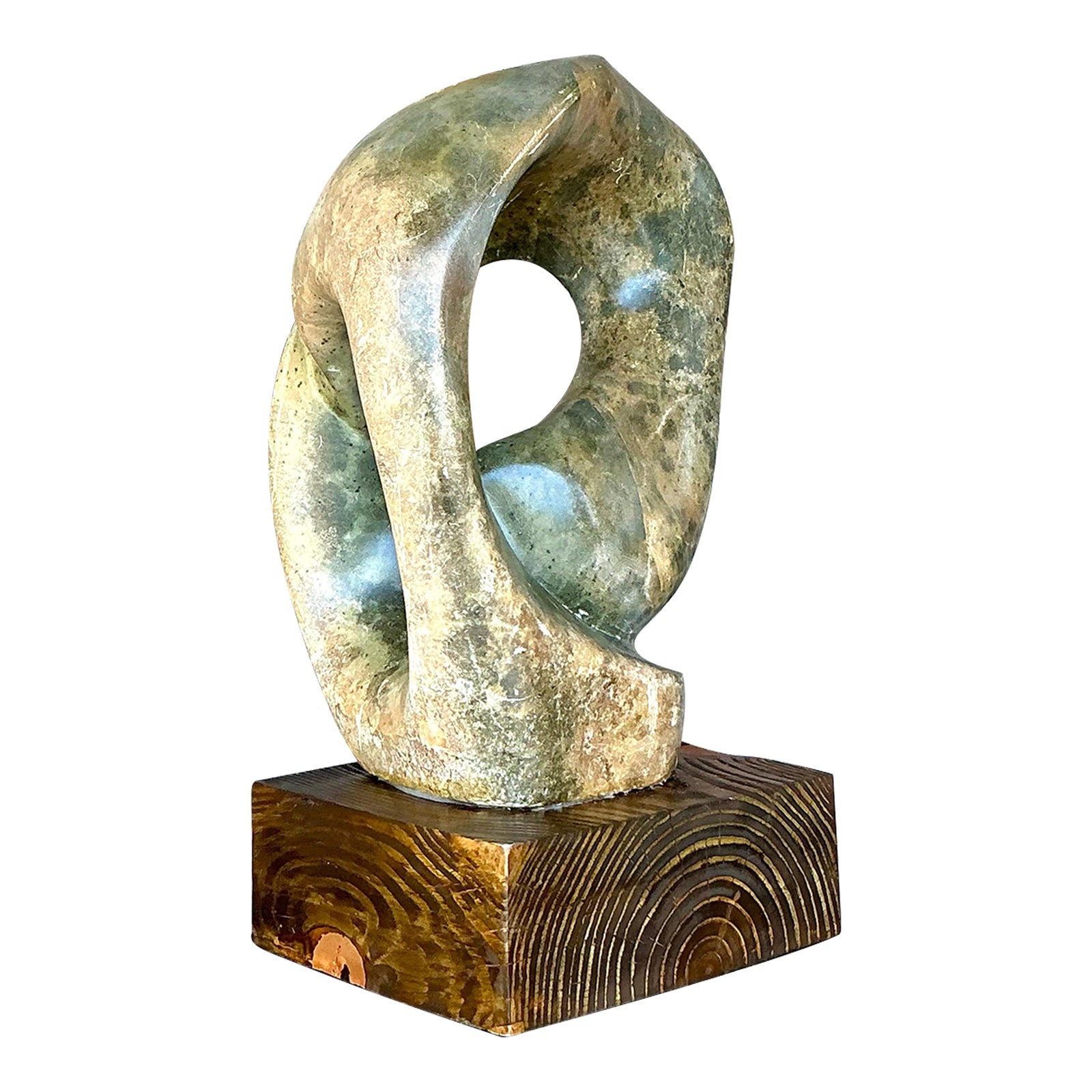 Vintage Boho Polished Stone Biomorphic Sculpture | Chairish
