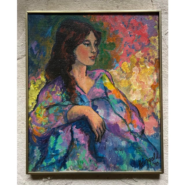 1970’s Original Oil Painting of Woman Signed Reingold | Chairish