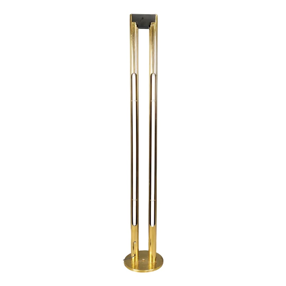 Vintage Brass Tube Light Floor Lamp, 1980s | Chairish