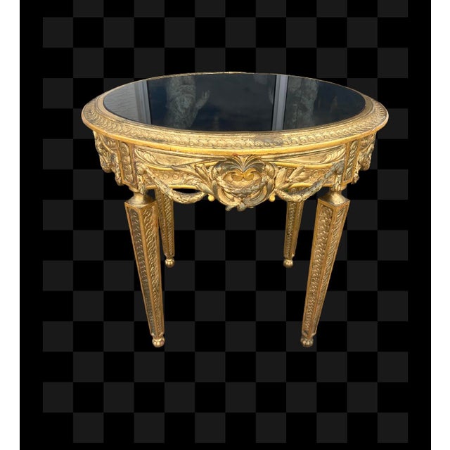 Antique Italian Gilt Carved Wood Roman Side Table | Chairish
