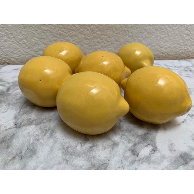 Vintage Pottery Ceramic Lemons, Set of Six | Chairish
