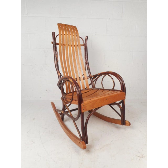 Contemporary Modern Branch and Wood Rocking Chair | Chairish
