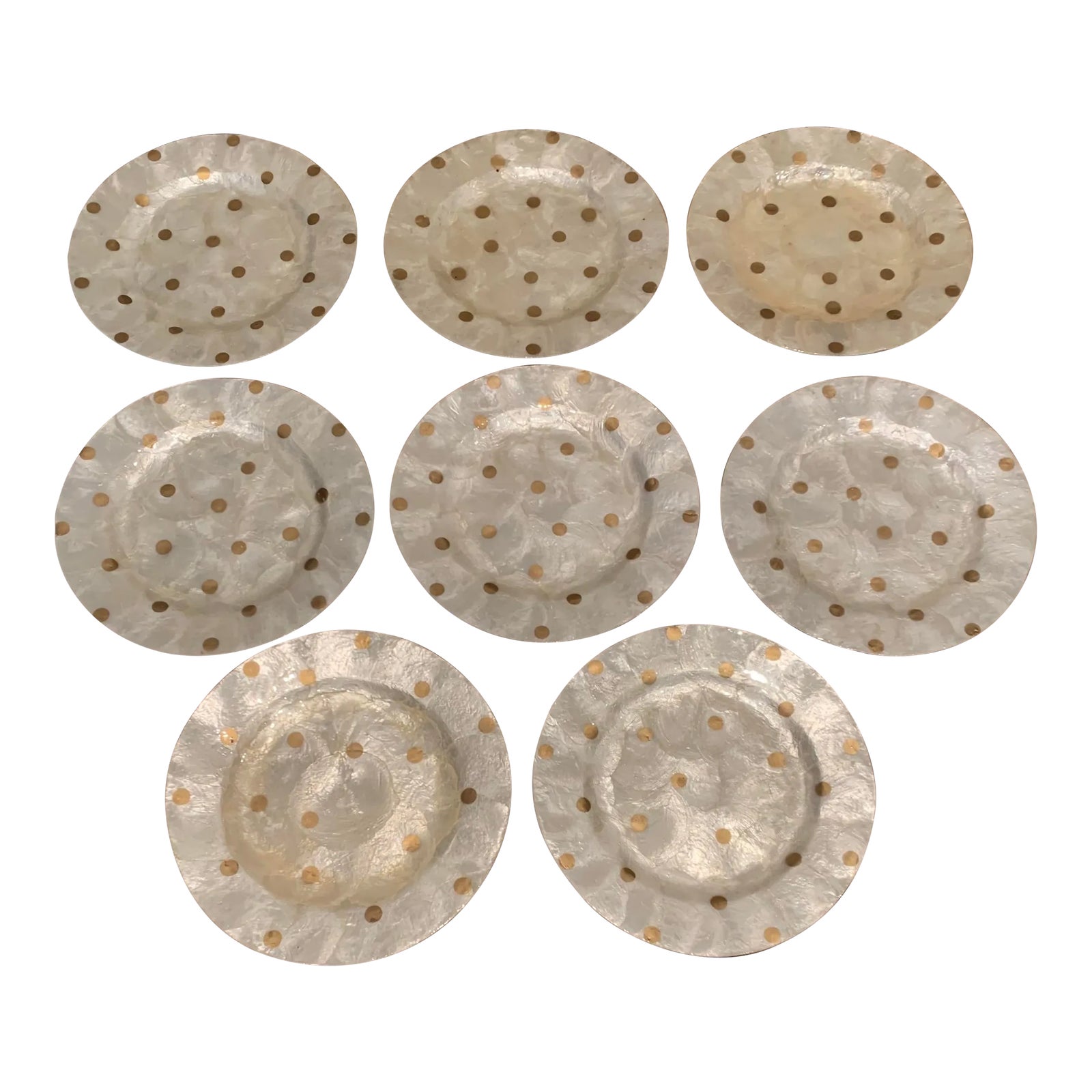 Vintage Capiz Shell Dishes - Set of 8 | Chairish