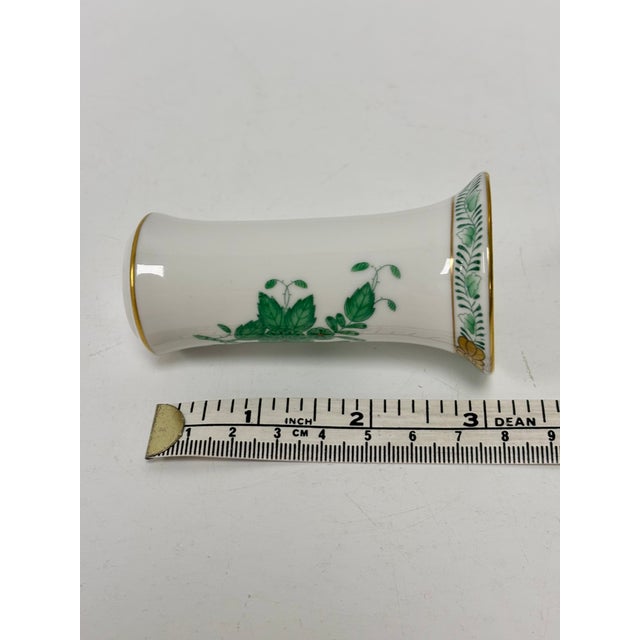 Vintage Herend Apponyi Green Mini Bud Vase | Chairish