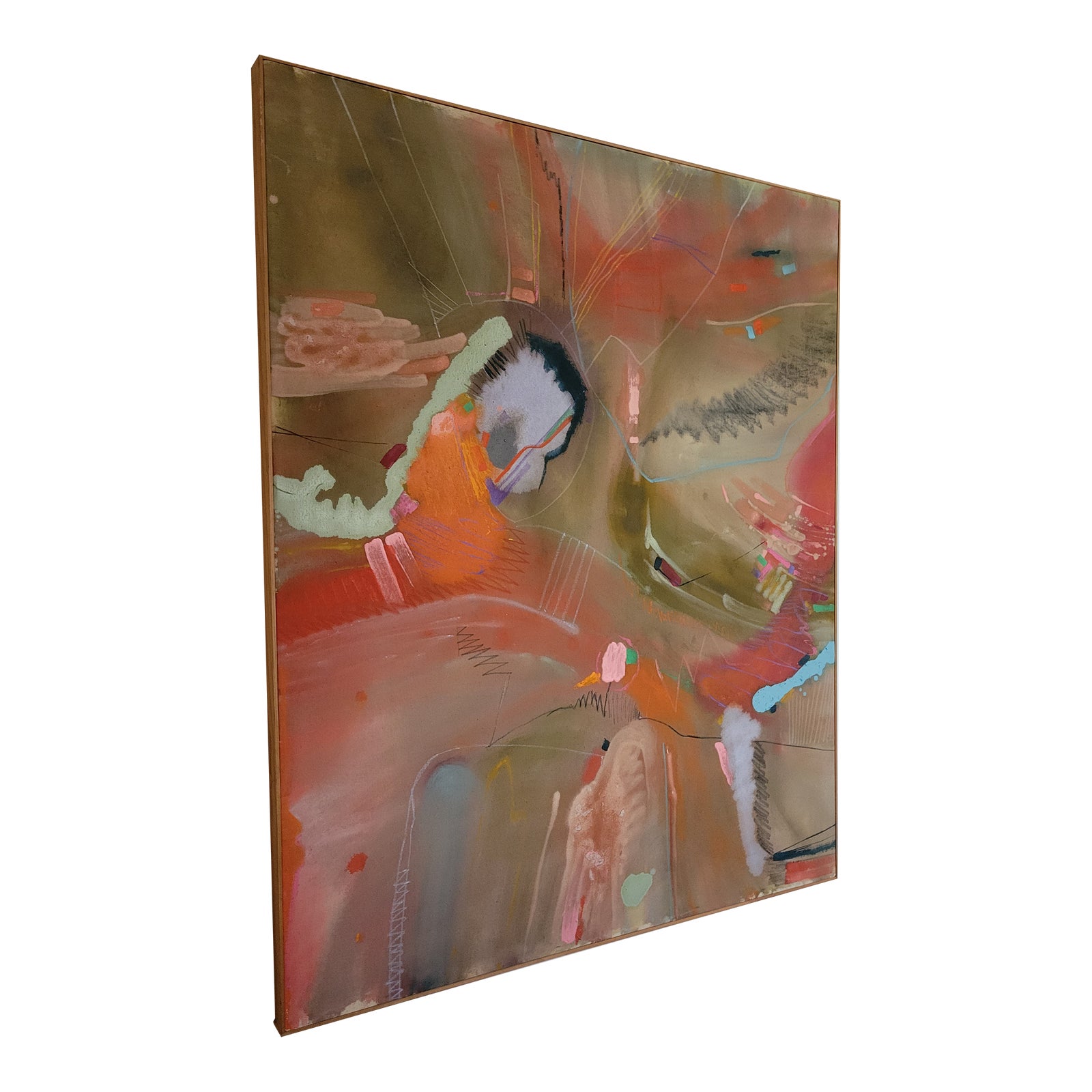 Mid 20th Century Helen Bershad Abstract Oil on Canvas, Unsigned, Framed ...