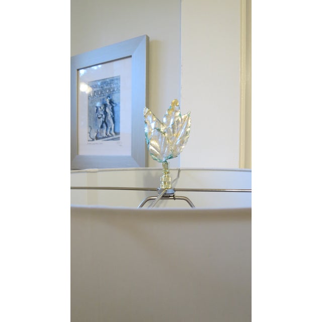 Vintage Gold & Silver Leaf and Verdigris Italian Tole Leaf Finial, a ...