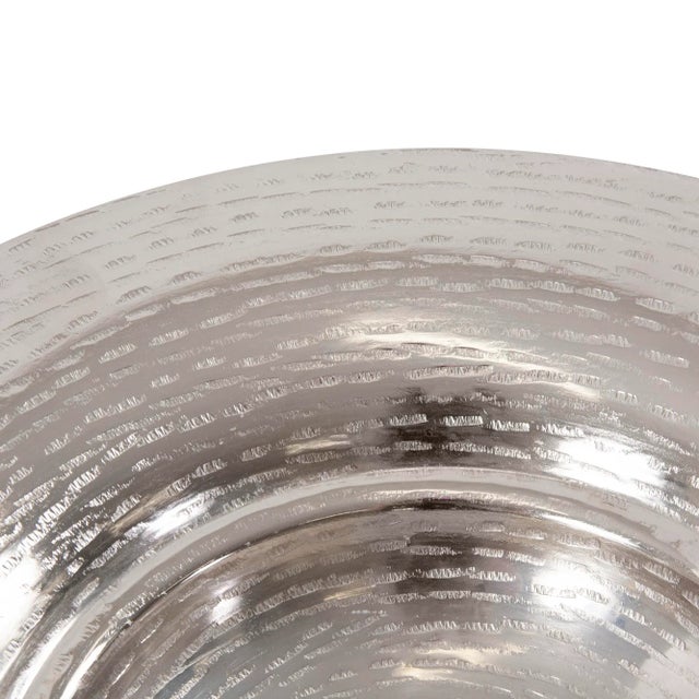 The Hammered Em Dash Wide Rim Shallow Bowl, Large | Chairish