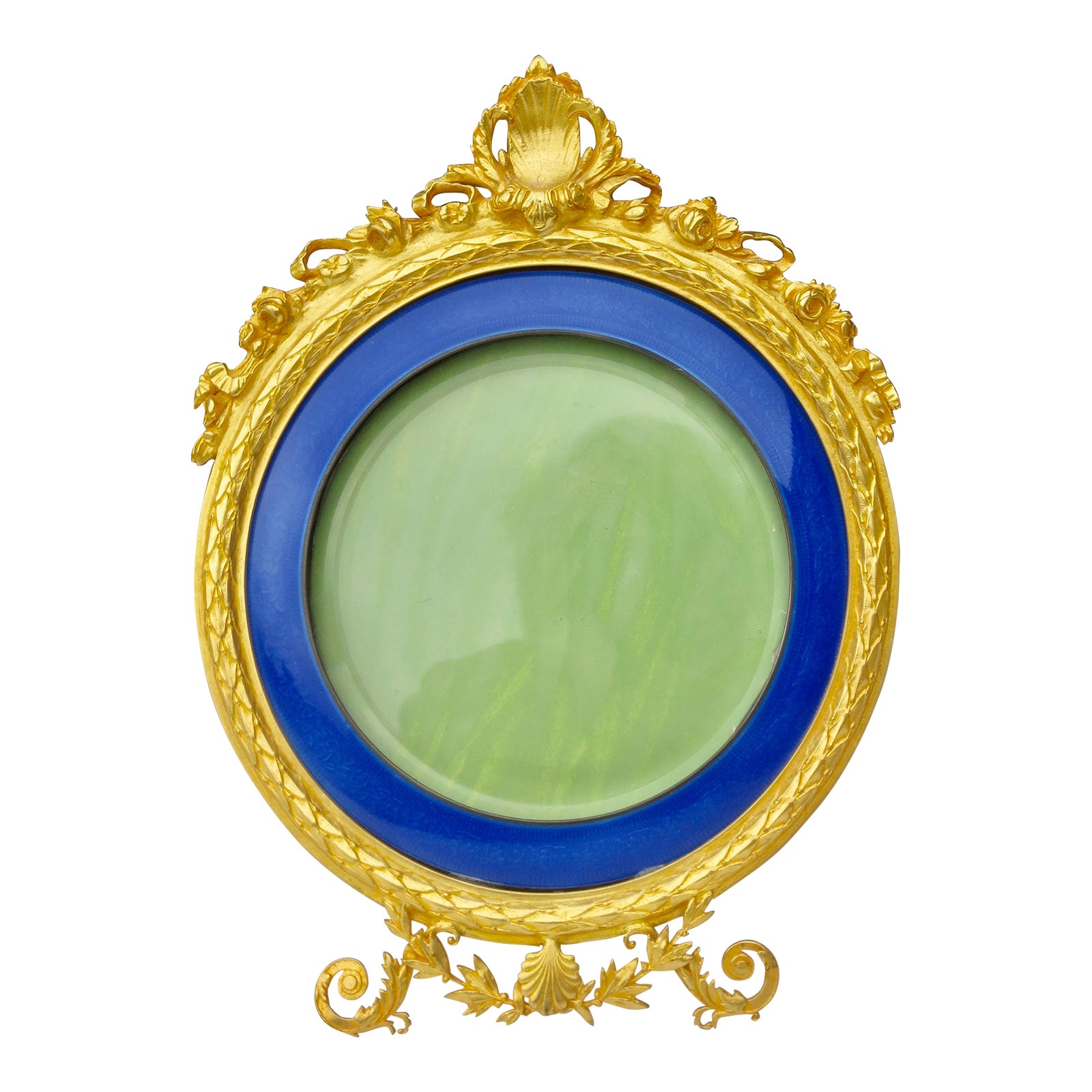 Gilt Bronze and Enamel Circular Frame Beaux Arts Revival | Chairish