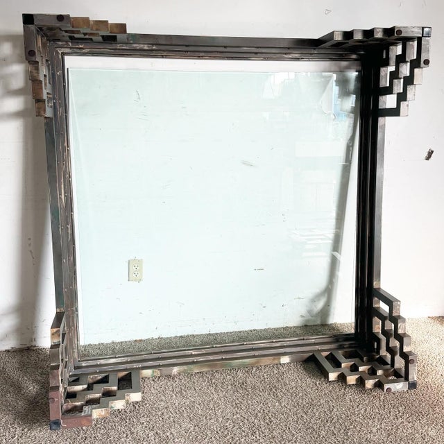 Chinoiserie Copper Finished Metal With Inlayed Glass Top Coffee Table ...