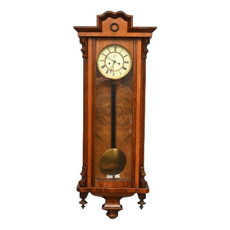 Antique Regulator Wall Clock with Walnut Case from AG Lenzkirch, Vienna ...
