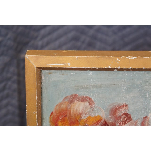 1964 Mid Century Floral Still Life Painting Oil on Canvas by Tiny ...