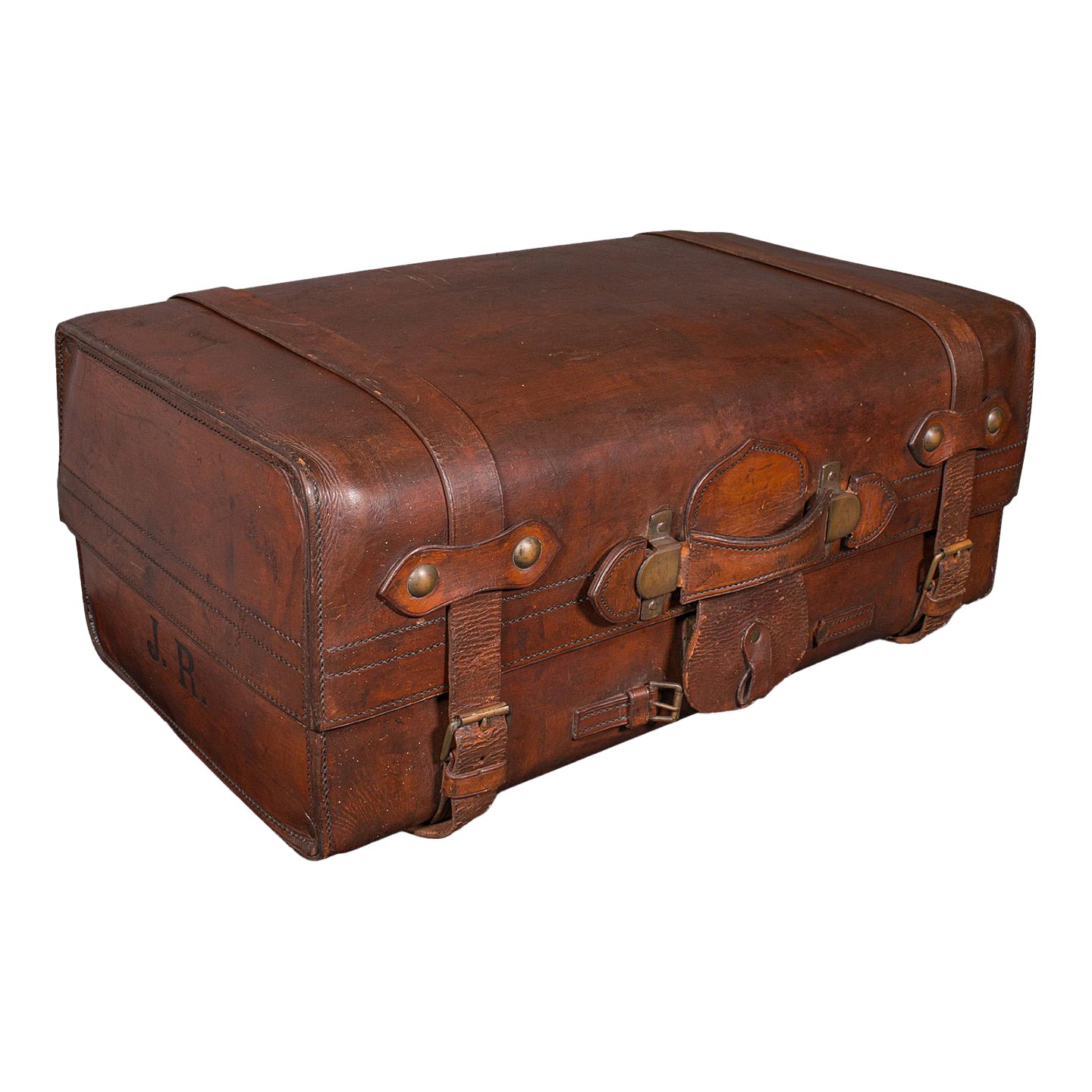 Antique Country Gentleman's Suitcase, Scottish, Leather, Travel Case ...