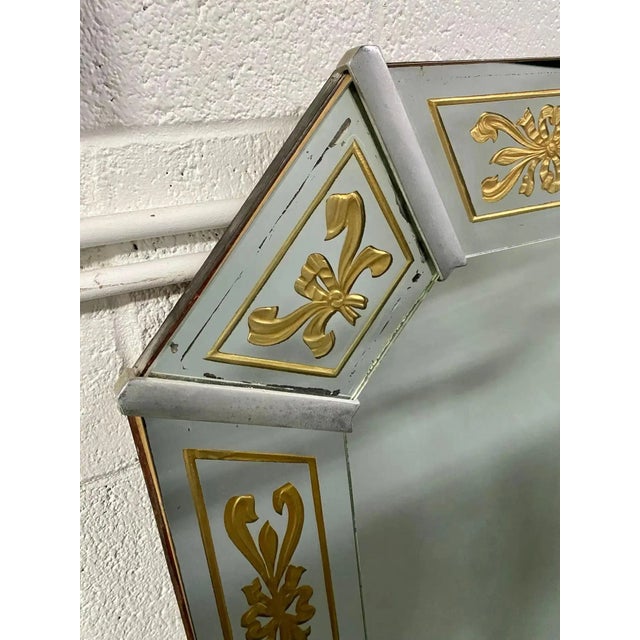 Hollywood Regency Style Venetian Eglomise Gold Bow & Ribbon Design Wall ...