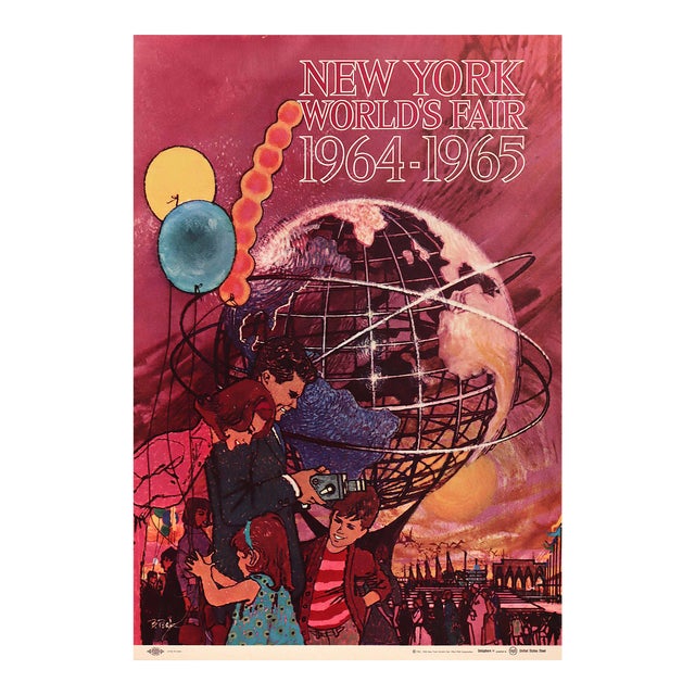 1964 American Poster, New York World's Fair (Globe) | Chairish