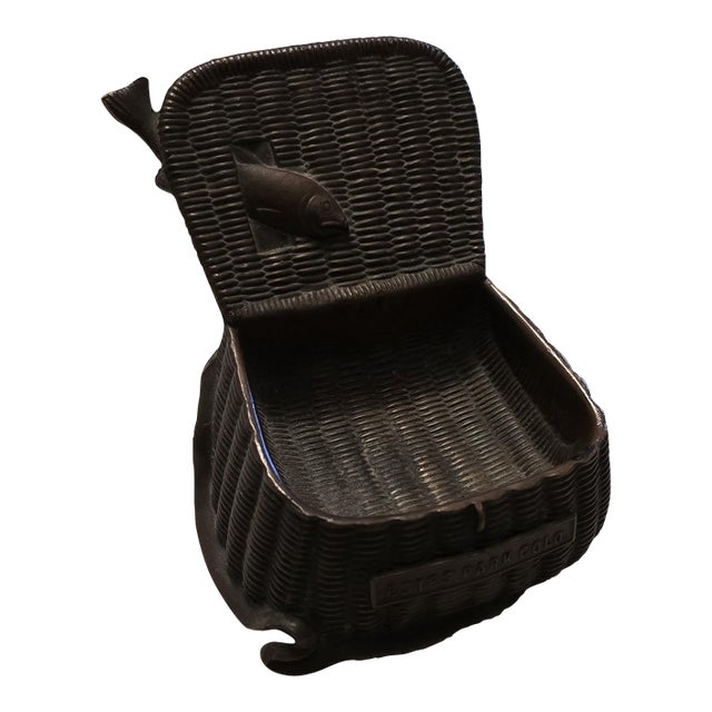 Vintage Jennings Brothers Cast Metal Fish Creel Coin Tray | Chairish