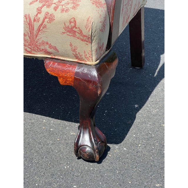Antique 19th Century Chippendale Martha Washington Lolling Chair | Chairish