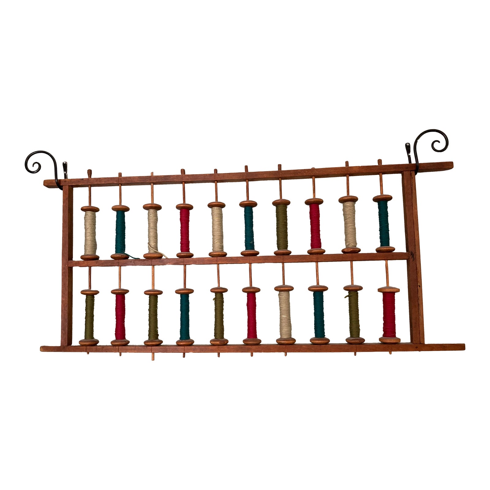 19c Textile Mill Artifact: Wood Creel With 20 Giant Bobbins ...